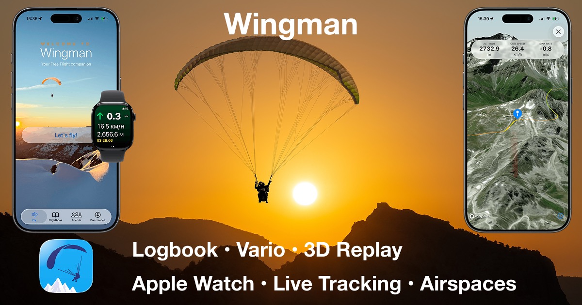 Wingman | Paragliding Tracker - Flight Instruments, Record & Logbook